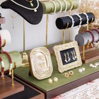 China Luxury Wooden Jewelry Display Tray With Leather Surface for sale