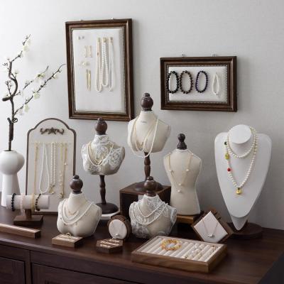 China Velvet Jewelry Display Tray With Holder for Ring Earring Pendant for sale