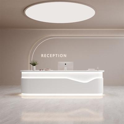 China Luxury Solid Wood Reception Desk with Marble Top for Jewelry Store Interior for sale