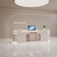 China Luxury Solid Wood Reception Desk with Marble Top for Jewelry Store Interior for sale