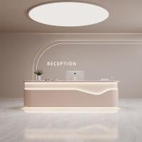 China Luxury Solid Wood Reception Desk with Marble Top for Jewelry Store Interior for sale