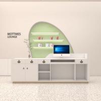 China Solid Wood Reception Desk with Marble Top & Storage for Jewelry Shop for sale