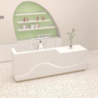 China Solid Wood Reception Desk with Marble Top & Storage for Jewelry Shop for sale