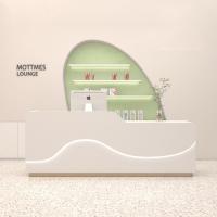 China Solid Wood Reception Desk with Marble Top & Storage for Jewelry Shop for sale
