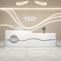China Elegant Wood Checkout Counter with Storage Drawers for Luxury Jewelry Shop for sale