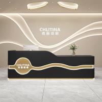 China Elegant Wood Checkout Counter with Storage Drawers for Luxury Jewelry Shop for sale