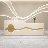 China Elegant Wood Checkout Counter with Storage Drawers for Luxury Jewelry Shop for sale