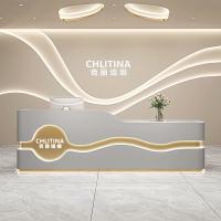 China Elegant Wood Checkout Counter with Storage Drawers for Luxury Jewelry Shop for sale