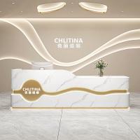 China Elegant Wood Checkout Counter with Storage Drawers for Luxury Jewelry Shop for sale