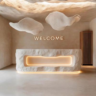 China High End Wooden Reception Desk with Marble Top for Jewelry Boutique for sale