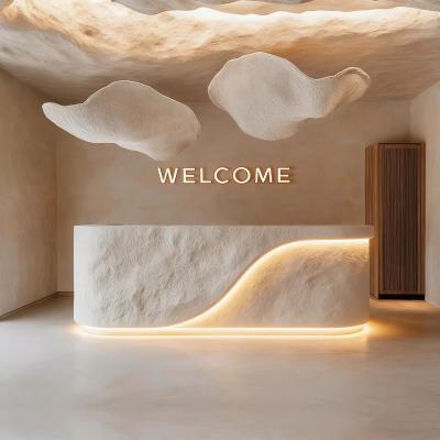 China Commercial Wooden Cashier Counter with Marble Tabletop for Jewelry Shop for sale