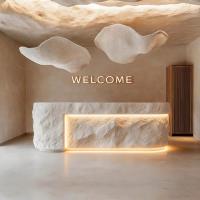 China Commercial Wooden Cashier Counter with Marble Tabletop for Jewelry Shop for sale