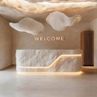 China Commercial Wooden Cashier Counter with Marble Tabletop for Jewelry Shop for sale