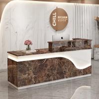 China Premium Solid Wood Service Desk with LED Ambient Light for Jewelry Store for sale