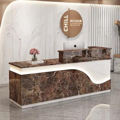 China Premium Solid Wood Service Desk with LED Ambient Light for Jewelry Store for sale