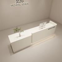 China Solid Wood Reception Desk with LED Light Strip for Jewelry Store Interior for sale