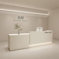 China Solid Wood Reception Desk with LED Light Strip for Jewelry Store Interior for sale