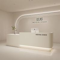 China Solid Wood Reception Desk with LED Light Strip for Jewelry Store Interior for sale