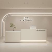 China Solid Wood Reception Desk with LED Light Strip for Jewelry Store Interior for sale