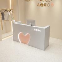 China Luxury Wood Checkout Counter with Built-in LED Lights for Jewelry Store for sale