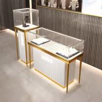 China Elegant Wood Jewelry Display Case with Glass Shelving for Store Interior for sale