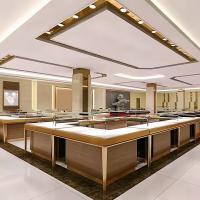 China Elegant Wood Jewelry Display Case with Glass Shelving for Store Interior for sale