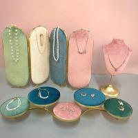 China pink Jewelry Platform Tray Velvet Jewelry Store Design Jewelry Photography Tool for sale