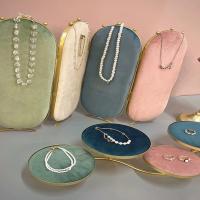 China pink Jewelry Platform Tray Velvet Jewelry Store Design Jewelry Photography Tool for sale
