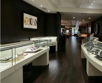 China Modern Black & White Jewelry Store Interior Design, Complete Turnkey Fixture Package with Linear Showcase Counters for sale