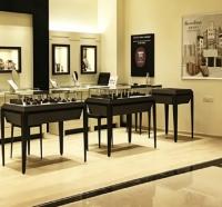 China Luxury Black Wood Jewelry Store Display Set, Complete Turnkey Fixture Package with Central Counters & Wall Cabinets for sale