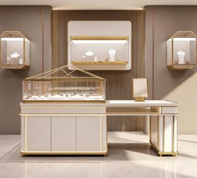 China Commercial Luxury Jewelry Store Display Rack with LED Lighting for Earrings and Necklaces in Shopping Malls for sale