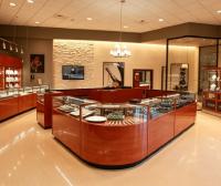 China Wooden Jewelry Cabinet, Curved Glass Countertop,Floor-Standing Tall Cabinet, Complete Set of Display Cabinets for Jewelry Stores for sale