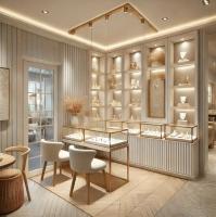 China Contemporary Jewelry Cabinet Metal Glass Combined Solid Wood Display Showcase for sale