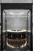 China Durable Commercial Jewelry Showcase Solid Wood Metal Glass Store Display Furniture for sale