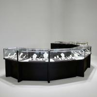 China Black Octagon Combined Jewellery Counter LED Glass Display Showcase Matching Wall Cabinets Complete Jewelry Store Cabinet Kit for sale