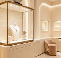 China Luxury Jewelry Display Cabinet with Tempered Glass & Stainless Steel Frame for Retail Store for sale