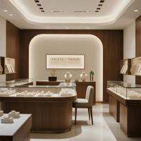 China Wooden Glass Jewelry Display Cabinet Luxury Wood Jewelry Showcase for Store for sale