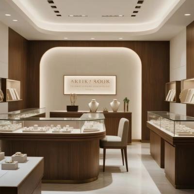 China Wooden Glass Jewelry Display Cabinet Luxury Wood Jewelry Showcase for Store for sale