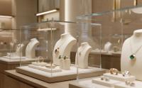 China High Quality MDF Wood Glass Jewelry Display Case with Stainless Steel Hardware for sale