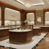 China Oak Wood Glass Jewelry Showcase Traditional Style Jewelry Store Display Furniture for sale