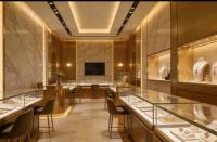 China Luxury Wood Frame Glass Jewelry Display with LED Lighting for High End Jewelry for sale