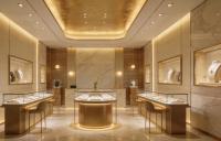 China Luxury Wood Frame Glass Jewelry Display with LED Lighting for High End Jewelry for sale