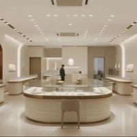 China Solid Wood Frame Glass Jewelry Cabinet Durable Wooden Structure Glass Shelves for sale