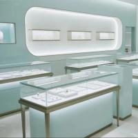 China Slim Profile Glass Jewelry Display Case Stainless Steel Frame for Small Shops for sale