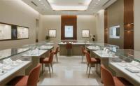 China Wide Glass Jewelry Showcase Stainless Steel Frame with Spotlight for Diamond Display for sale
