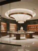 China Large Capacity Glass Jewelry Showcase Stainless Steel Frame for Chain Stores for sale
