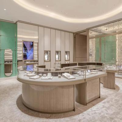 China Custom Size Wood Glass Jewelry Showcase Tailor Made for Store Layout for sale