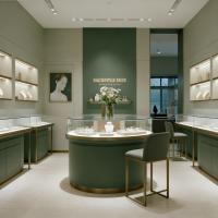 China High End Jewelry Store Display Showcase Full Set Glass Wood Stainless Steel for sale