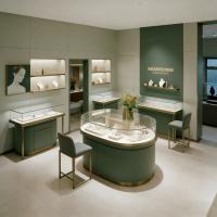 China High End Jewelry Store Display Showcase Full Set Glass Wood Stainless Steel for sale
