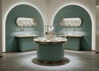 China High End Jewelry Store Display Showcase Full Set Glass Wood Stainless Steel for sale